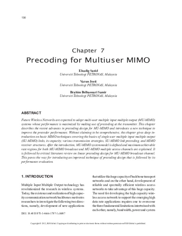 (PDF) Precoding for Multiuser MIMO