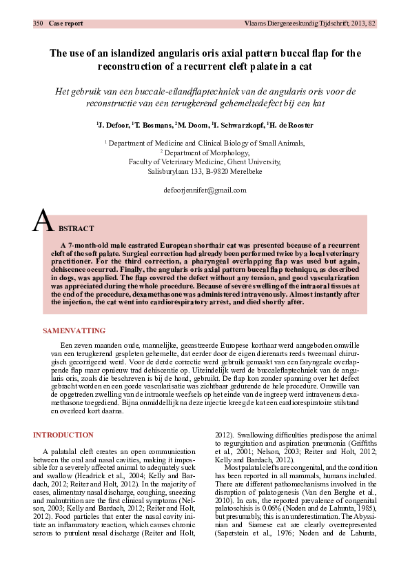 (PDF) The use of an islandized angularis oris axial pattern buccal flap ...