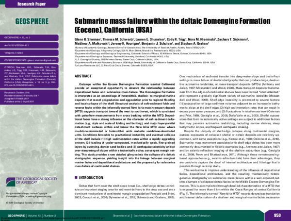 (PDF) Submarine mass failure within the deltaic Domengine Formation ...