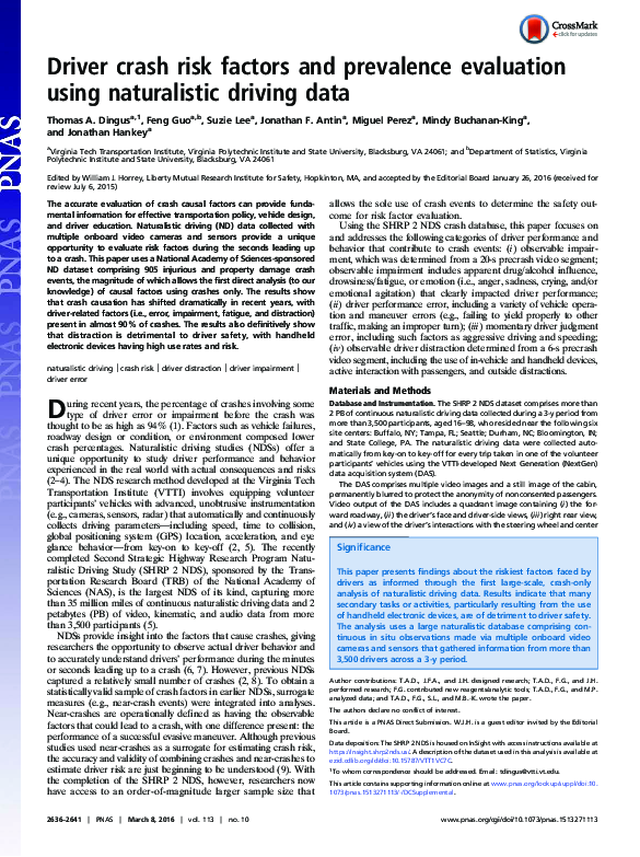 (PDF) Driver crash risk factors and prevalence evaluation using ...