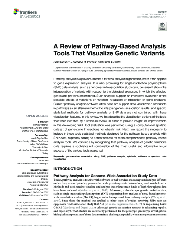 (PDF) A Review of Pathway-Based Analysis Tools That Visualize Genetic ...
