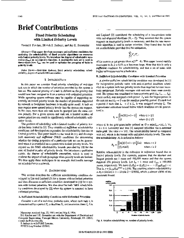 (PDF) Fixed priority scheduling with limited priority levels