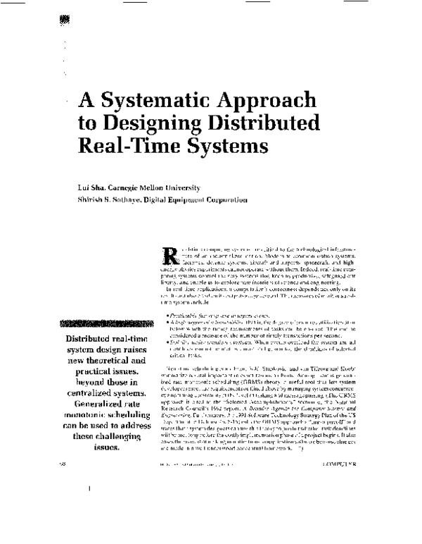 (PDF) A Systematic Approach to Designing Distributed Real-Time Systems