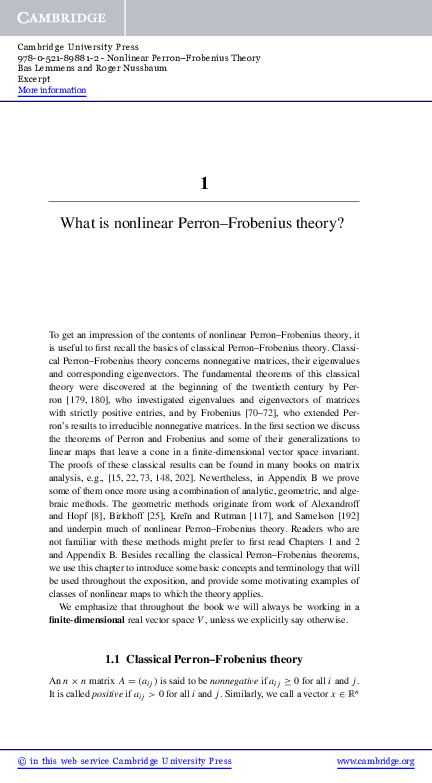 (PDF) Nonlinear Perron–Frobenius Theory