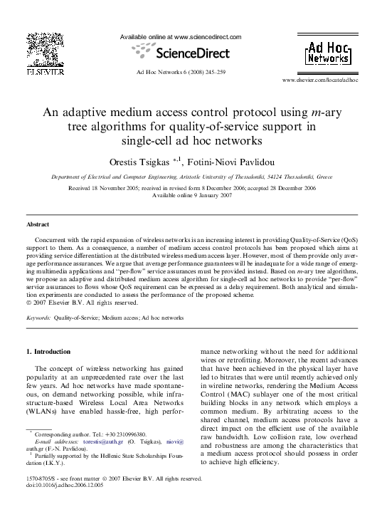 (PDF) An adaptive medium access control protocol using m-ary tree ...