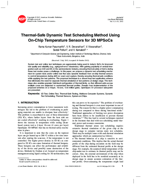 Pdf Thermal Safe Dynamic Test Scheduling Method Using On Chip Temperature Sensors For 3d