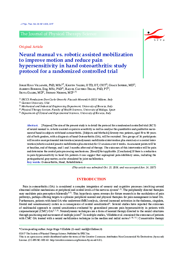 (PDF) Neural manual vs. robotic assisted mobilization to improve motion ...