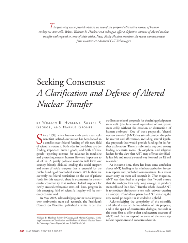 (PDF) Seeking Consensus: A Clarification and Defense of Altered Nuclear ...
