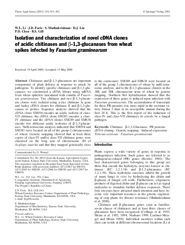 (PDF) Isolation and characterization of cDNA clones encoding antifreeze proteins of the ...