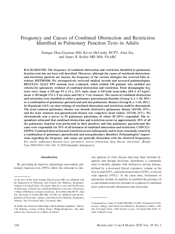 (PDF) Frequency and Causes of Combined Obstruction and Restriction ...