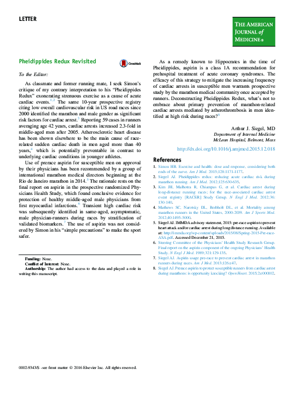 (PDF) Pheidippides Redux Revisited