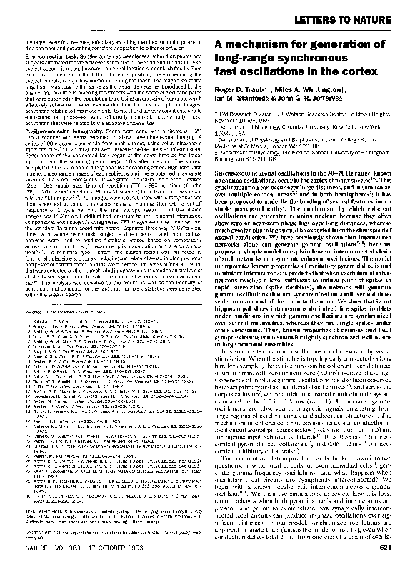 (PDF) A mechanism for generation of long-range synchronous fast ...