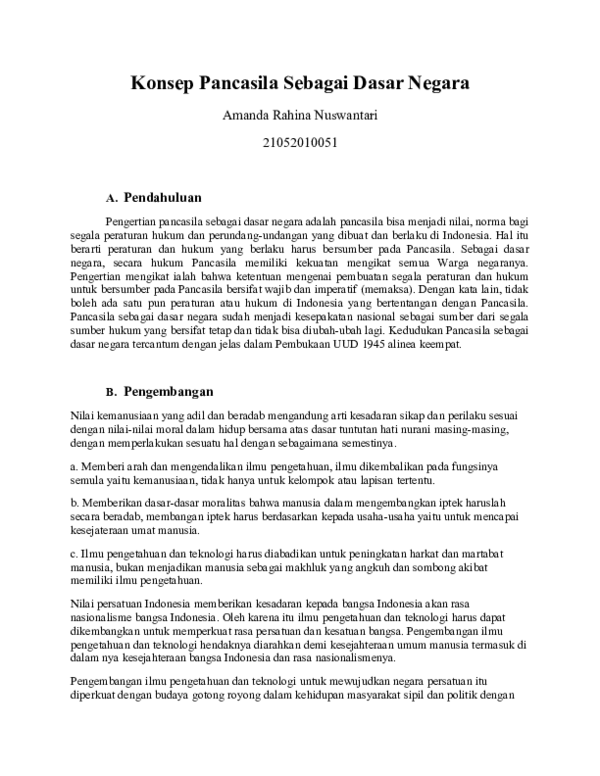 (DOC) Konsep Pancasila Sebagai Dasar Negara
