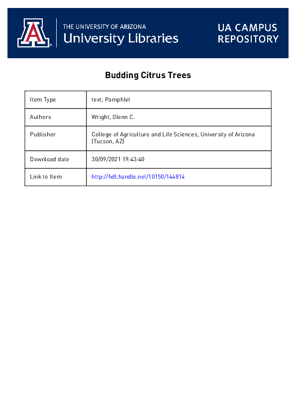 (PDF) Budding Citrus Trees