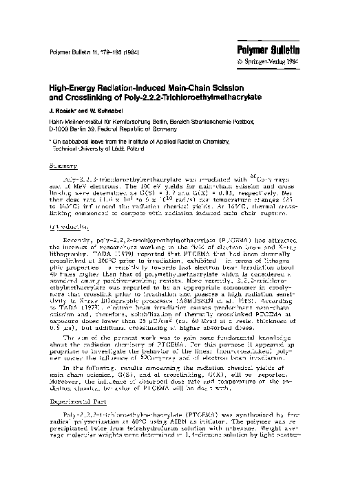 (PDF) High-energy radiation-induced main-chain scission and ...