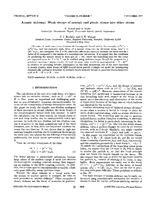 (PDF) Atomic alchemy: Weak decays of muonic and pionic atoms into other ...