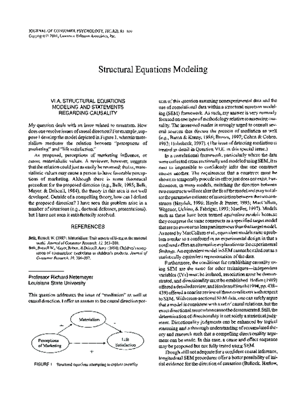 (PDF) Structural Equations Modeling