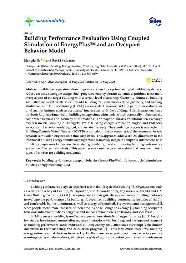 (PDF) Building Performance Evaluation Using Coupled Simulation of ...