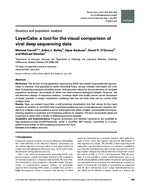 (PDF) LayerCake: a tool for the visual comparison of viral deep ...