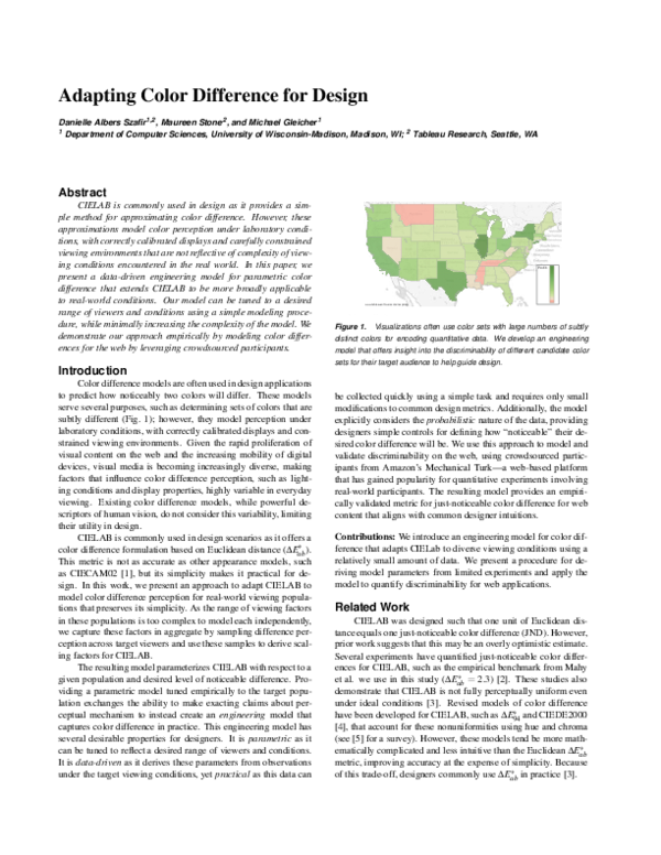 (PDF) Adapting Color Difference for Design | Michael Gleicher ...
