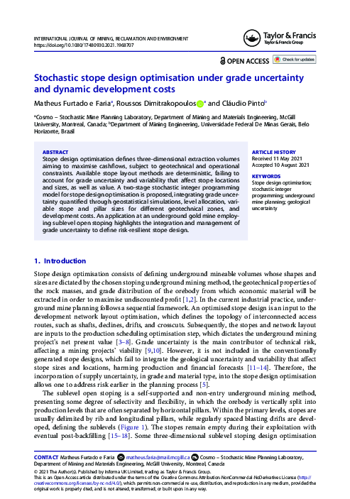 (PDF) Stochastic stope design optimisation under grade uncertainty and dynamic development costs