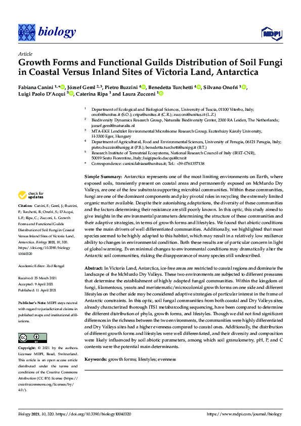(PDF) Growth Forms and Functional Guilds Distribution of Soil Fungi in ...