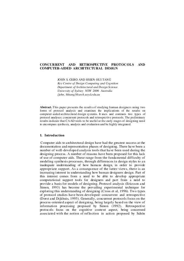 Pdf Concurrent And Retrospective Protocols And Computer Aided