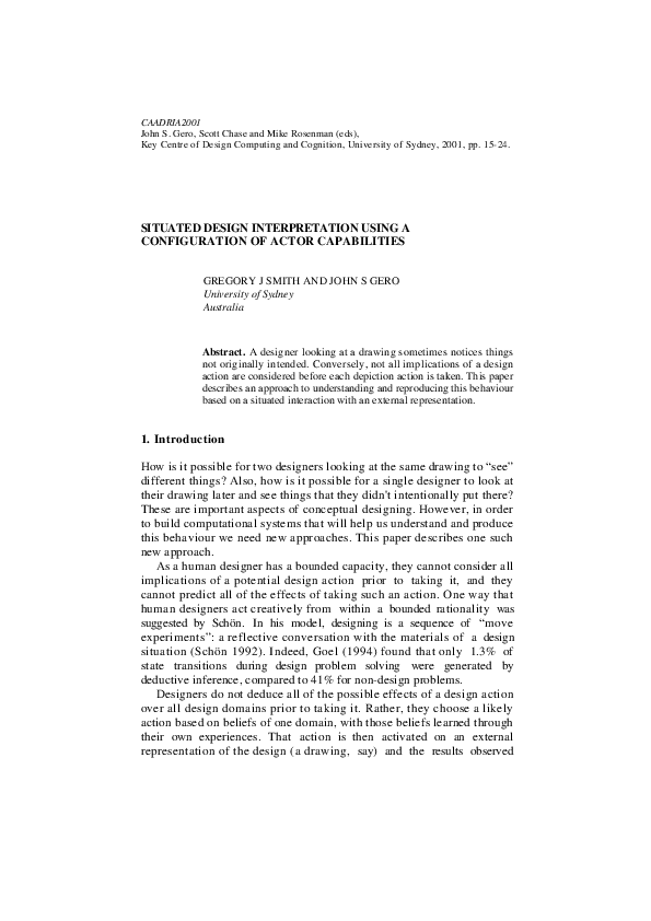 (PDF) Situated design interpretation using a configuration of actor ...