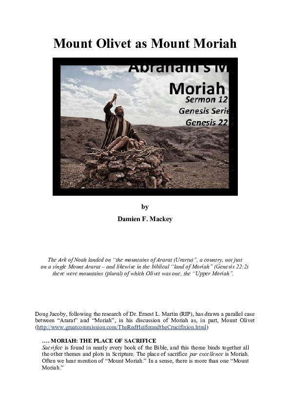 (DOC) Mount Olivet as Mount Moriah