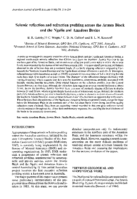 (PDF) Seismic reflection and refraction profiling across the Arunta ...