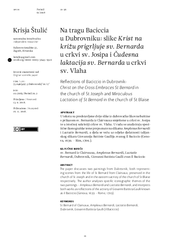 (PDF) Na tragu Baciccia u Dubrovniku: slike Krist na križu prigrljuje ...