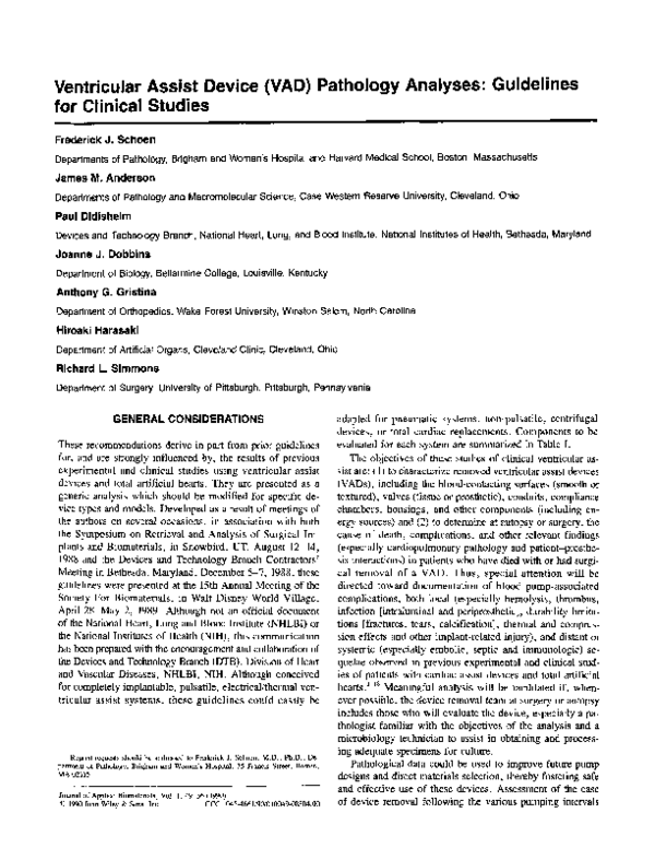 (PDF) Ventricular assist device (VAD) pathology analyses: Guidelines ...