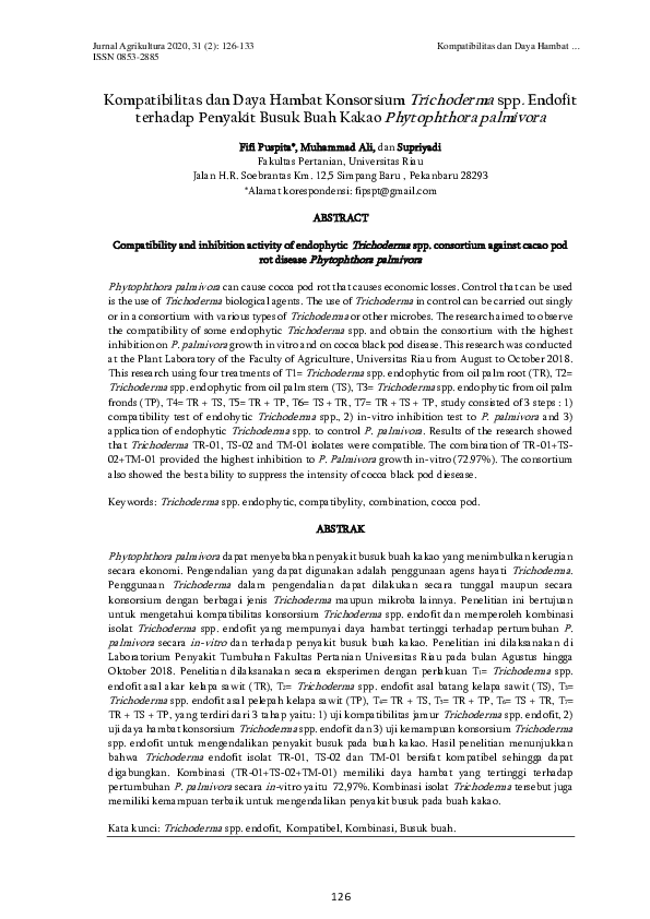 (PDF) Kompatibilitas dan Daya Hambat Konsorsium Trichoderma spp ...
