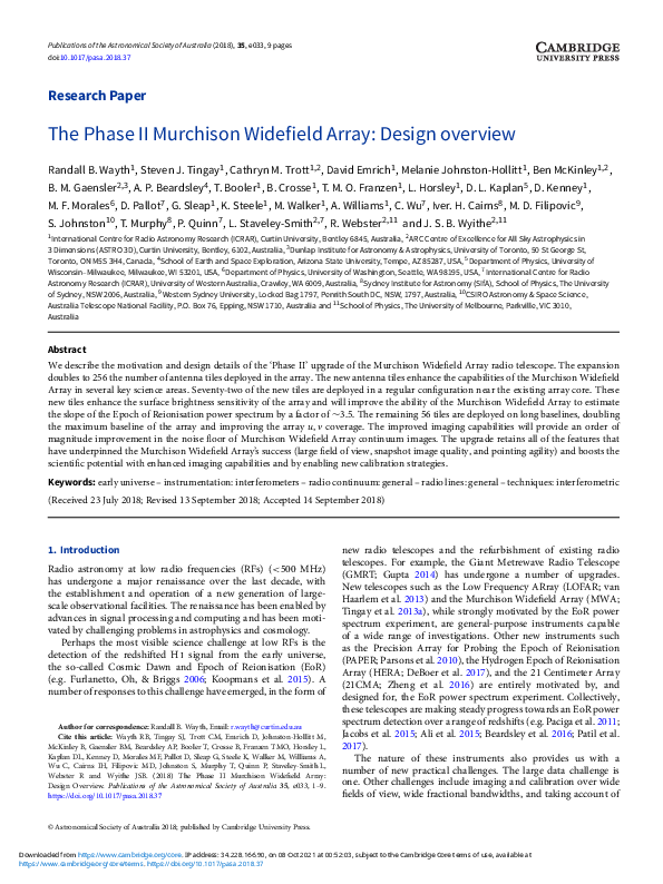 (PDF) The Phase II Murchison Widefield Array: Design overview