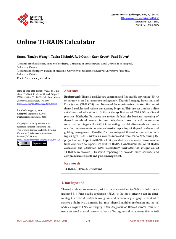 (PDF) Online TI-RADS Calculator