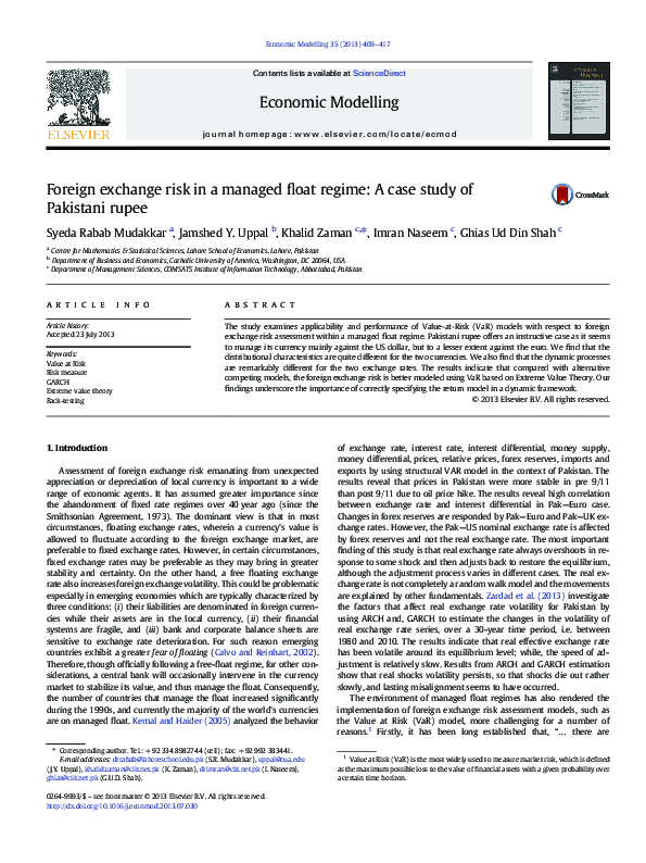 (PDF) Foreign exchange risk in a managed float regime: A case study of ...