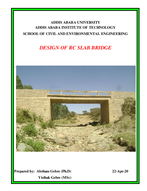 (PDF) DESIGN OF RC SLAB BRIDGE