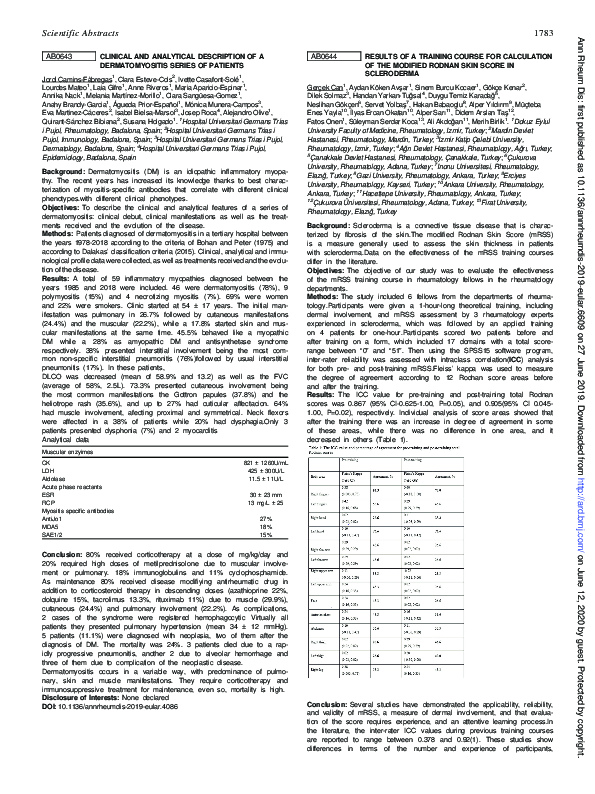 (PDF) AB0644 RESULTS of a Training Course for Calculation of the ...