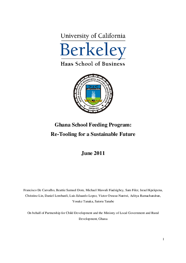 (PDF) Ghana School Feeding Program: Re-Tooling for a Sustainable Future