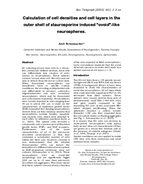 (PDF) Calculation of cell densities and cell layers in the outer shell ...