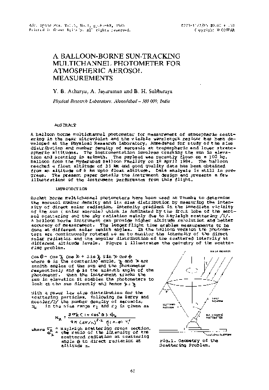 (PDF) A balloon-borne sun-tracking multichannel photometer for ...