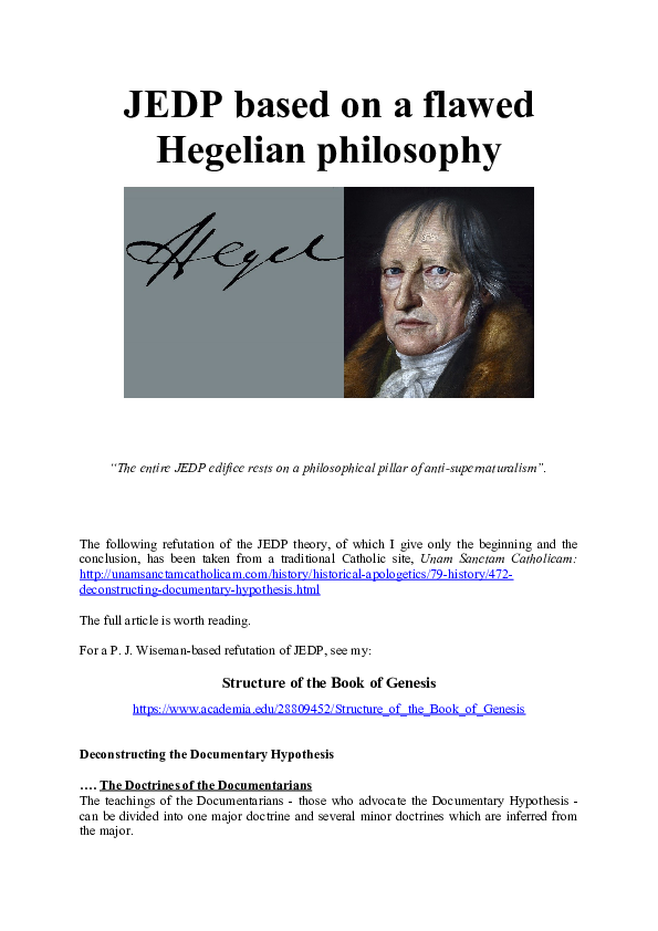 (DOC) JEDP based on a flawed Hegelian philosophy