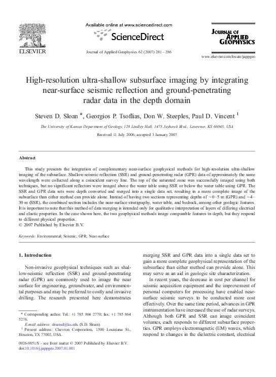 (PDF) High-resolution ultra-shallow subsurface imaging by integrating near-surface seismic ...