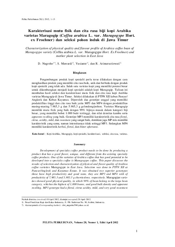 (PDF) Characterization of physicalquality and flavour profile of ...