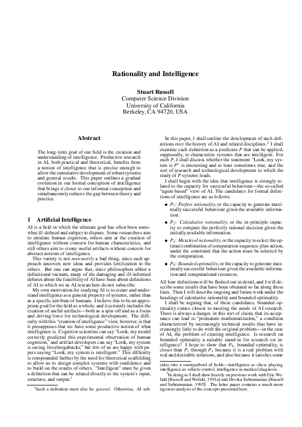 (PDF) Rationality and Intelligence.