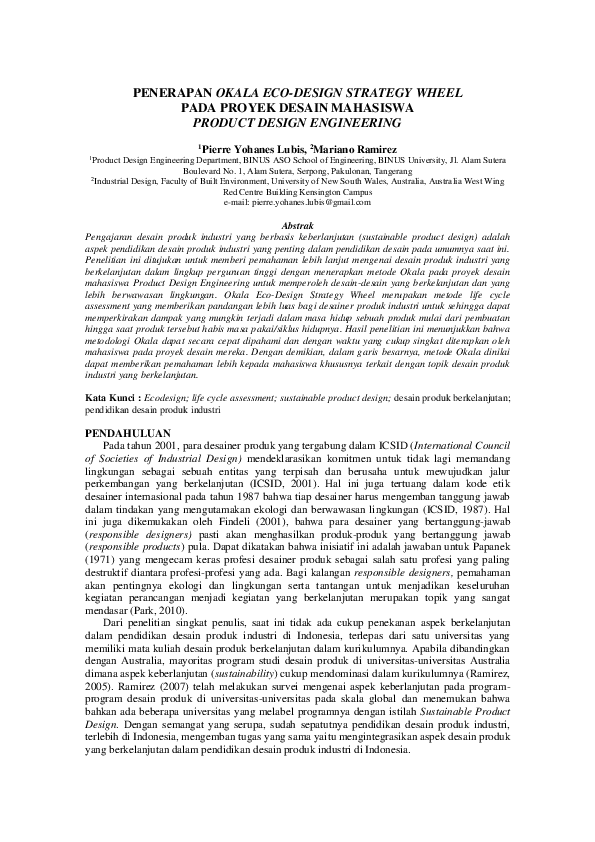 (PDF) Penerapan Okala Ecodesign Strategy Wheel Pada Proyek Desain ...