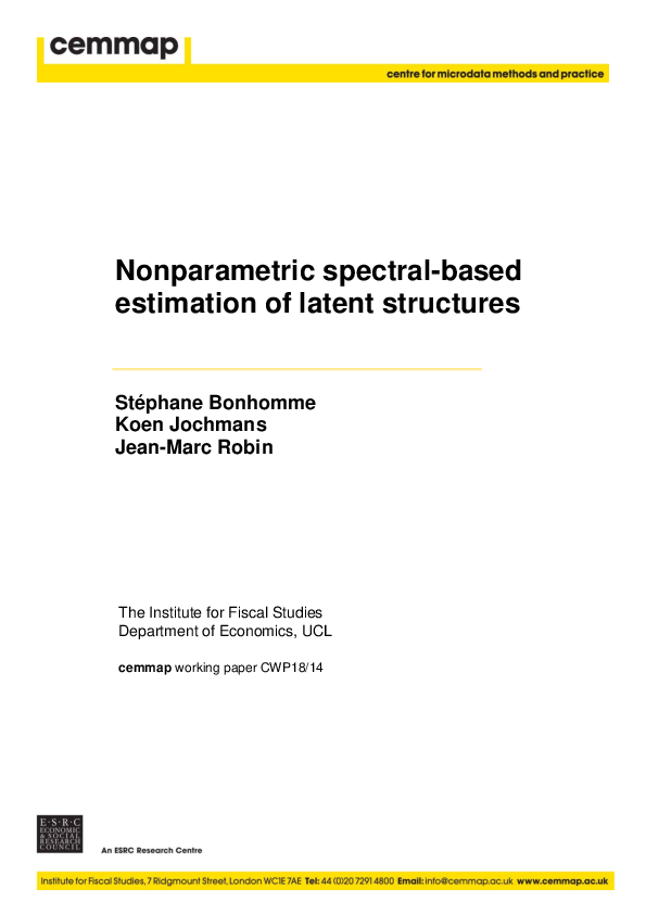 (PDF) Nonparametric spectral-based estimation of latent structures ... (PDF) Nonparametric spectral-based estimation of latent structures ...