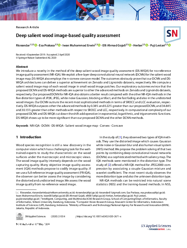 (PDF) Deep salient wood image-based quality assessment