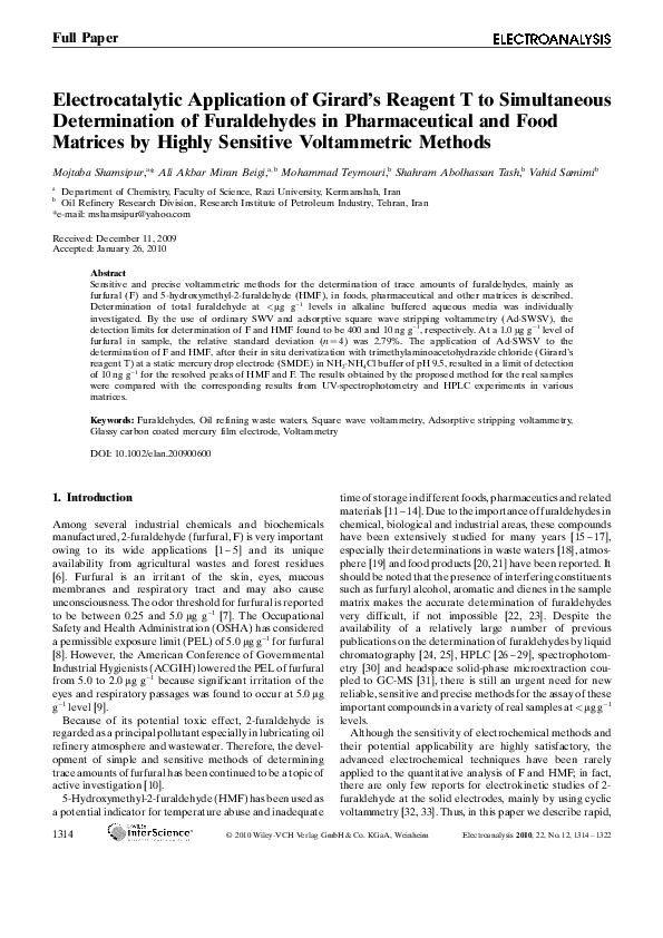 (PDF) Electrocatalytic Application of Girard's Reagent T to ...