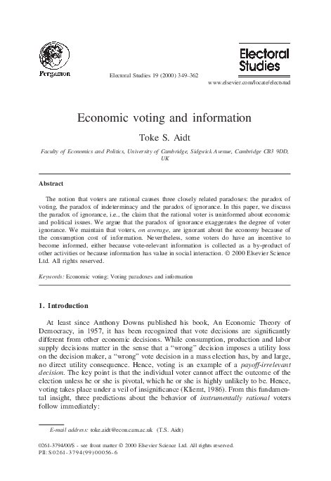(PDF) Economic voting and information